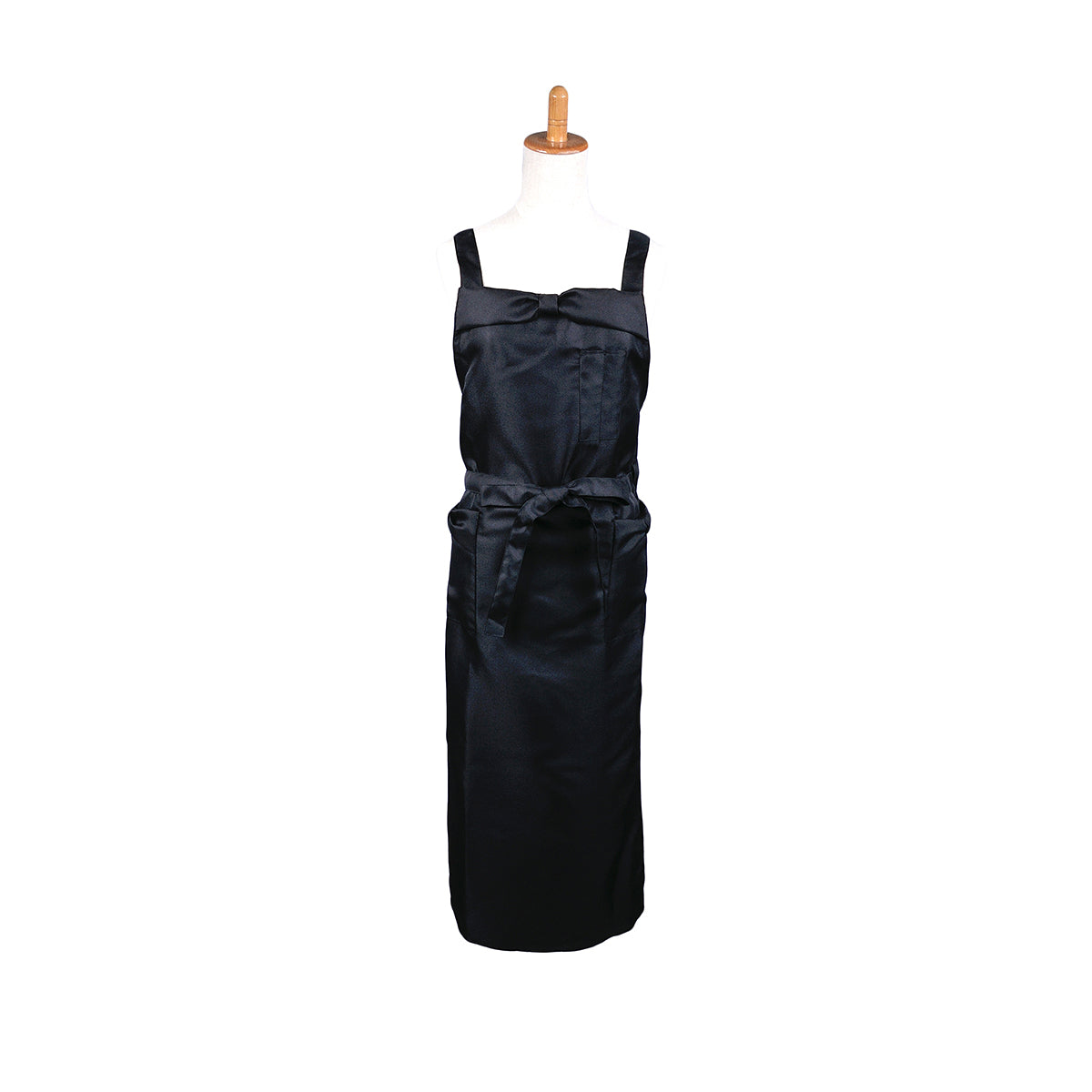 Ribbon Apron Long Black TO-311